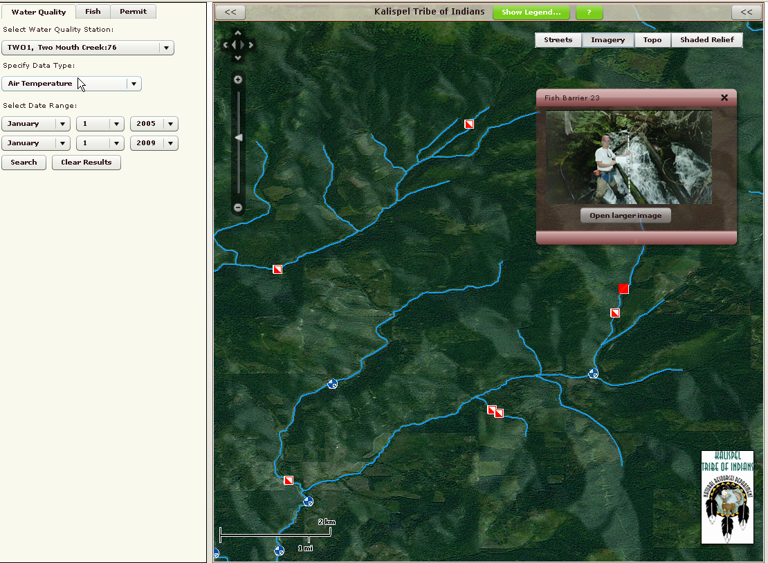 KALISPEL TRIBE WEB APPLICATION (2009) GCS is a Geospatial Information ...
